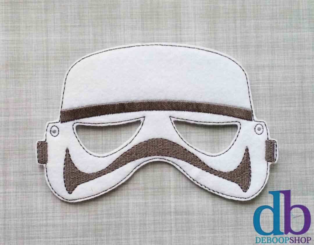 White Trooper Felt Embroidered Mask - Kid & Adult - Pretend Play ...