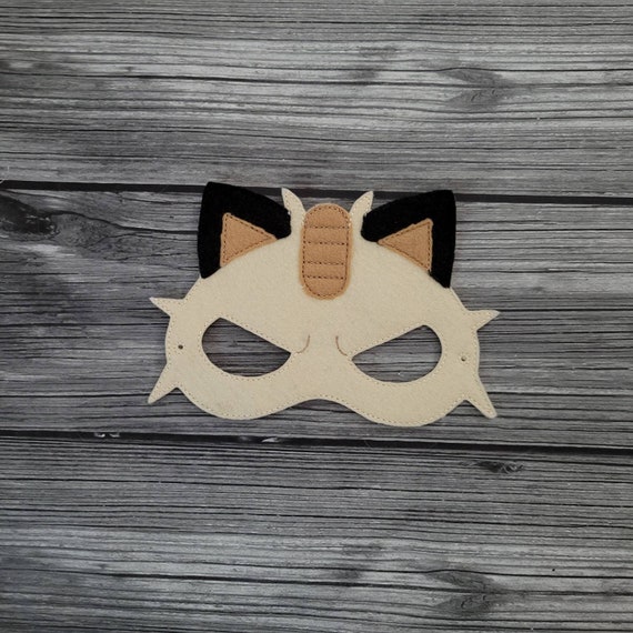 Meow Felt Embroidered Mask Meeowth Mask Kid & Adult - Etsy