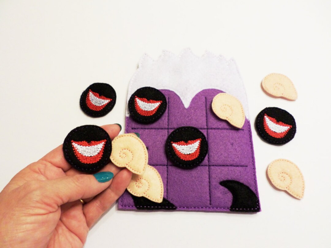 Felt Tic Tac Toe Game: Evil Sea Witch Vs Shells, Kids Travel Toy - Etsy