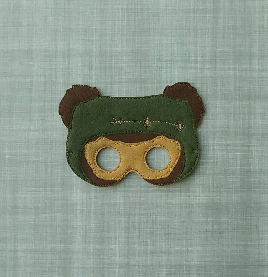Wicket Felt Embroidered Mask - Ewok Mask - Kid & Adult - Pretend Play ...