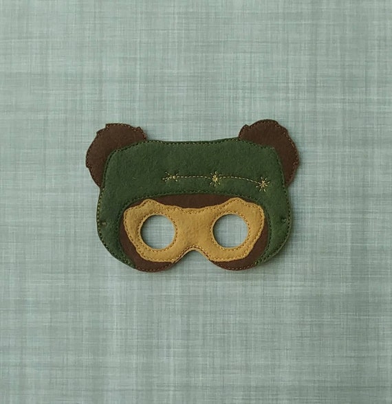 Wicket Felt Embroidered Mask Ewok Mask Kid & Adult - Etsy