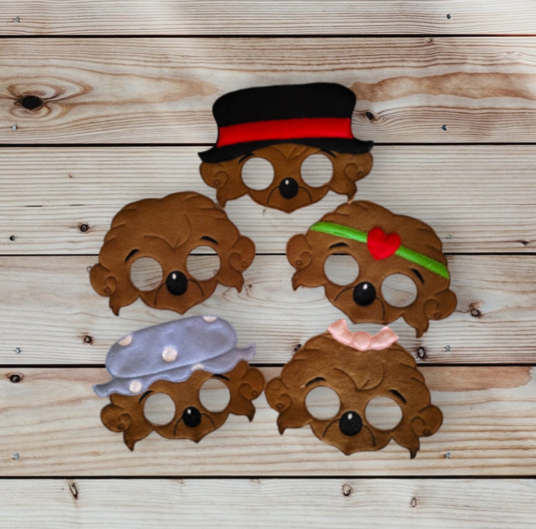 Bear Family Felt Pretend Play Mask - Papa Bear - Mamma Bear - Brother ...