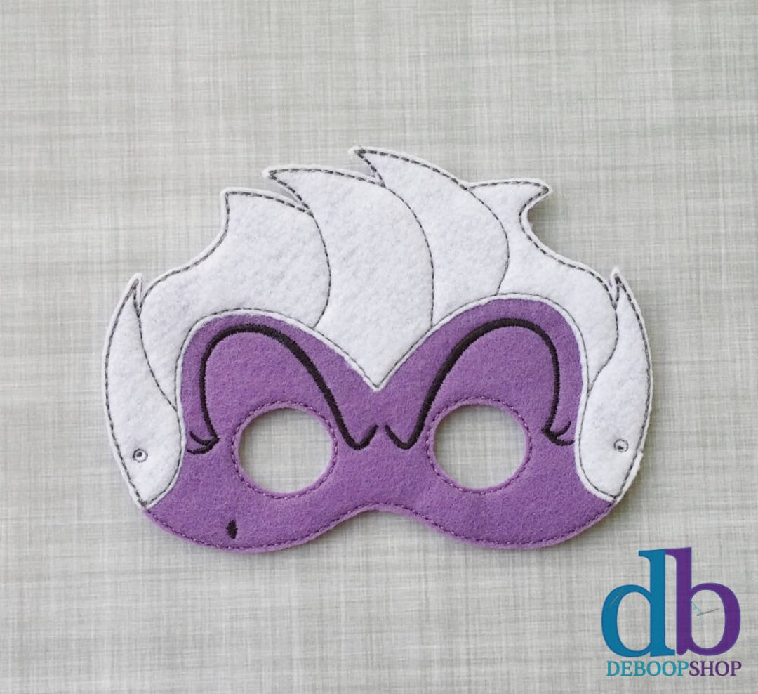 Evil Sea Witch Villain Felt Embroidered Mask - Kid & Adult - Pretend ...