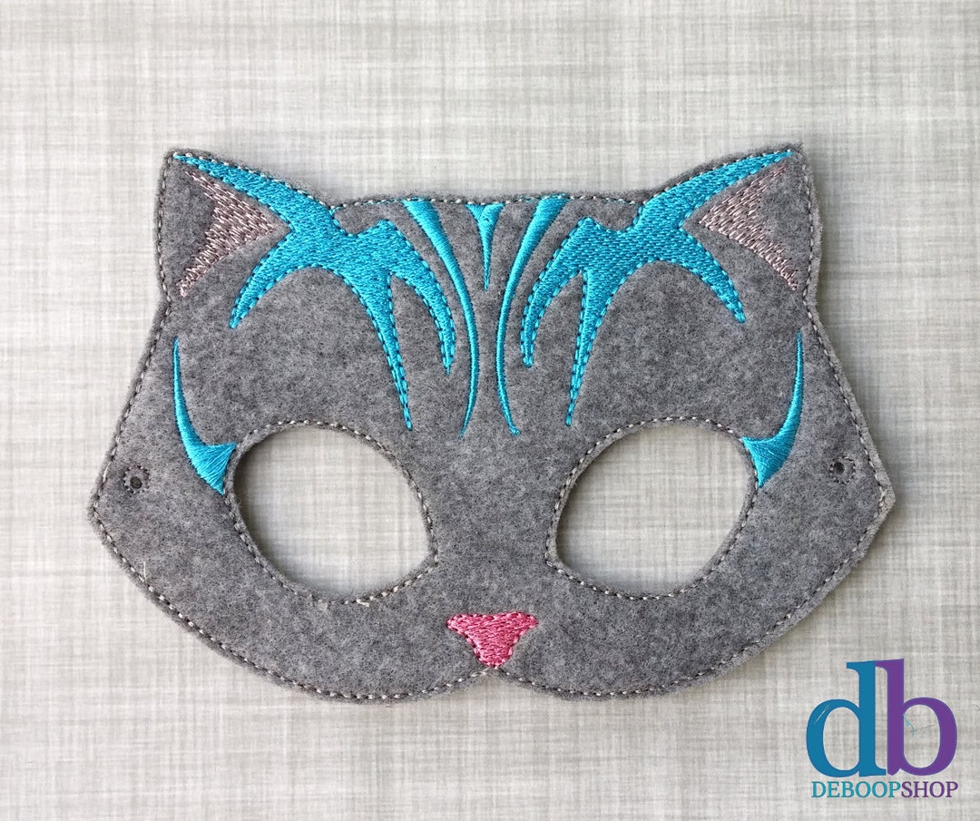 Cheshire Cat - Cat Felt Embroidered Mask - Animal Mask - Pretend Play ...