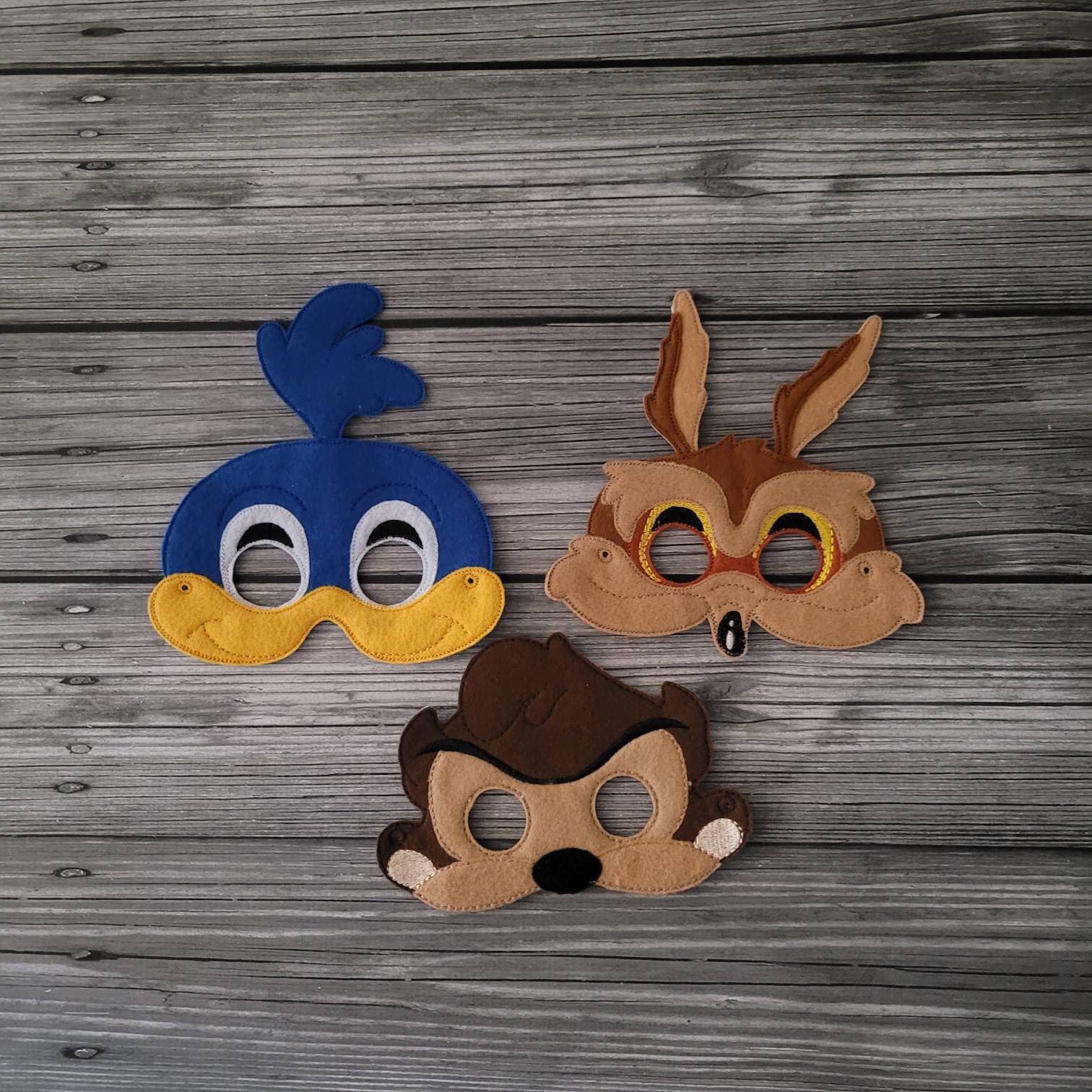 Cartoon Classics Masks: Road Runner, Coyote, Tasmanian Devil - Handmade ...
