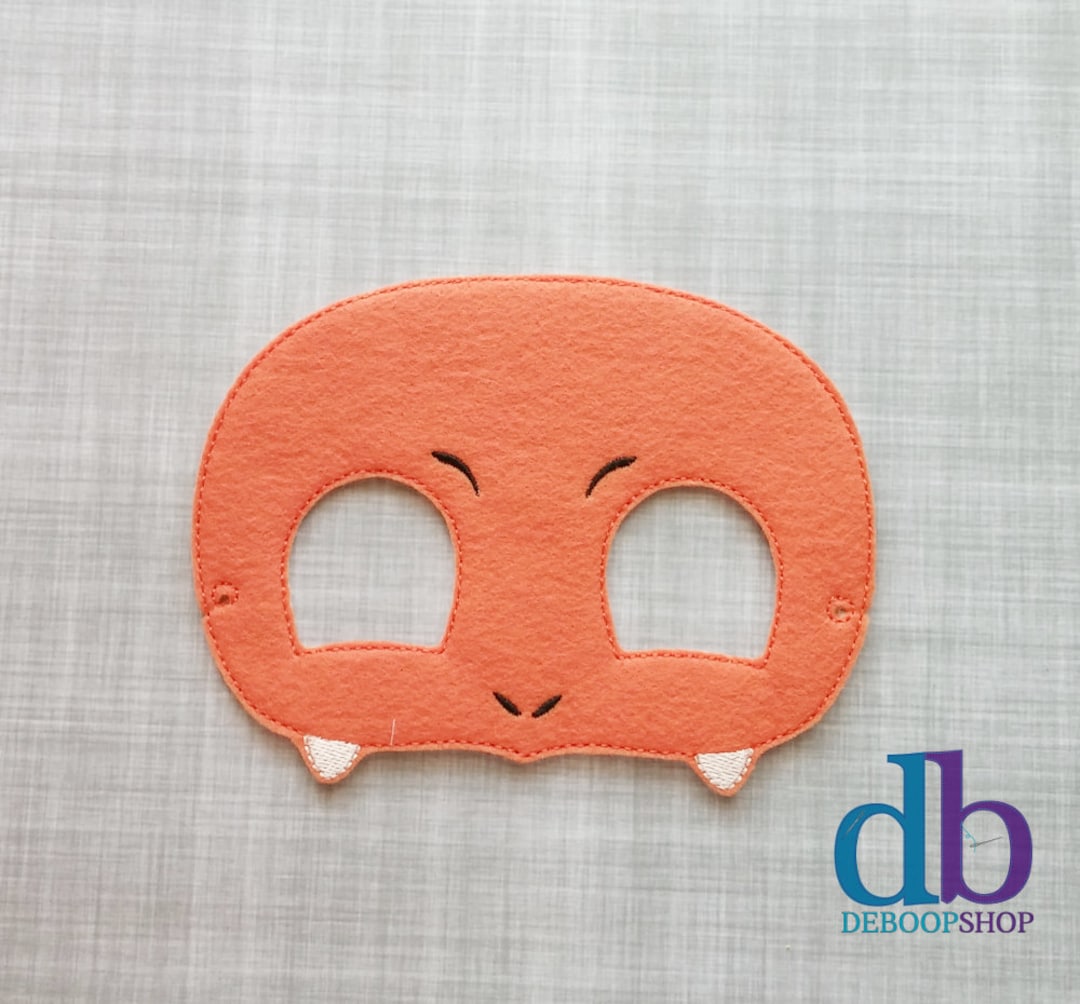 Charmander Felt Embroidered Mask Kid & Adult Pretend Play - Etsy