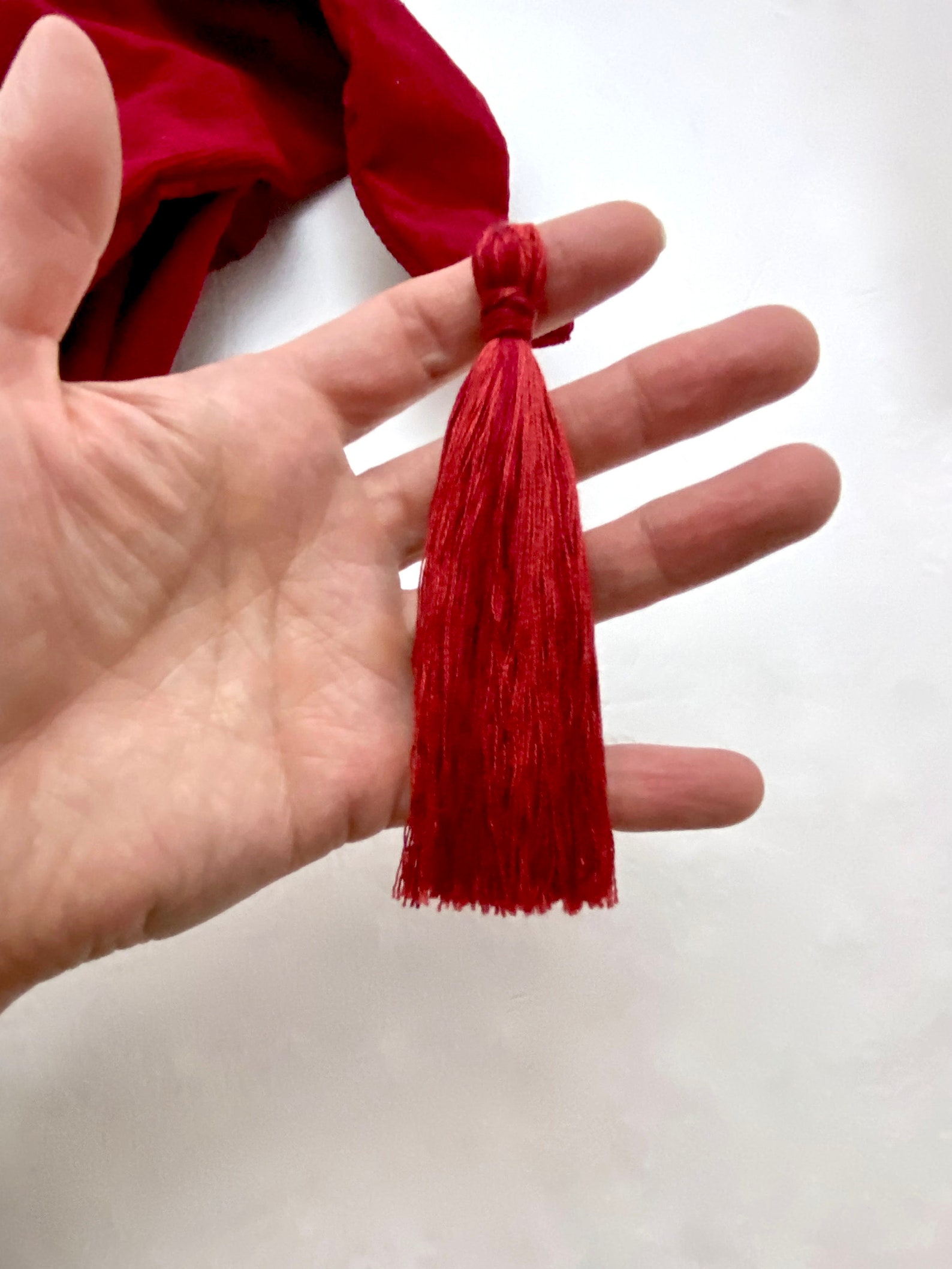 Extra Long Stocking Cap or Nightcap in Red Corduroy With Red - Etsy