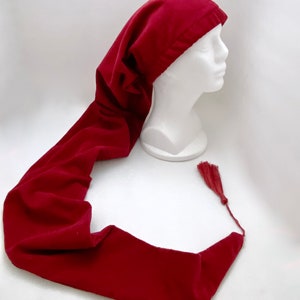 Extra Long Stocking Cap or Nightcap in Red Corduroy W/red - Etsy