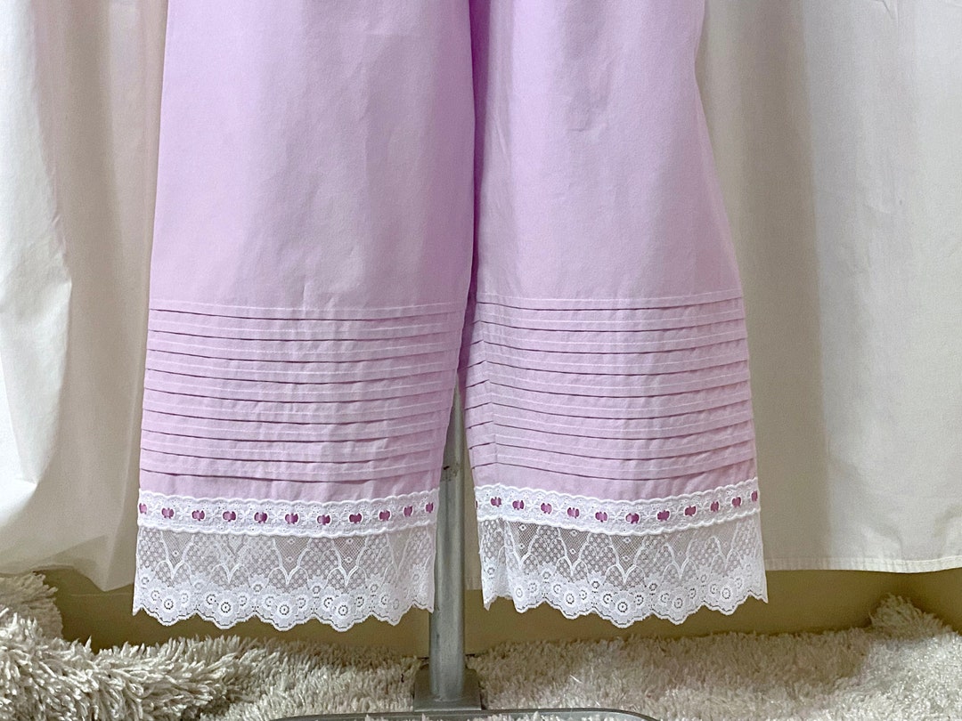 Long Bloomers in Lavender Cotton W/tucking Details /white Eyelet /satin ...