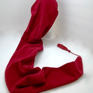 Extra Long Stocking Cap or Nightcap in Red Corduroy W/red - Etsy