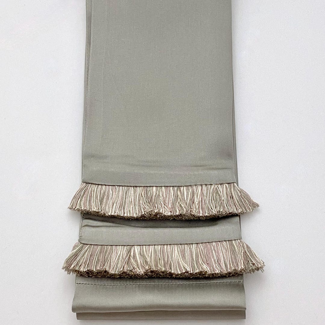 Silver-grey Taffeta Sash W/muted Lavender & Sage Fringe for Pirate ...