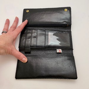 Vintage Black Metal Mesh Trifold Wallet Purse With Snap Closure, Faux ...