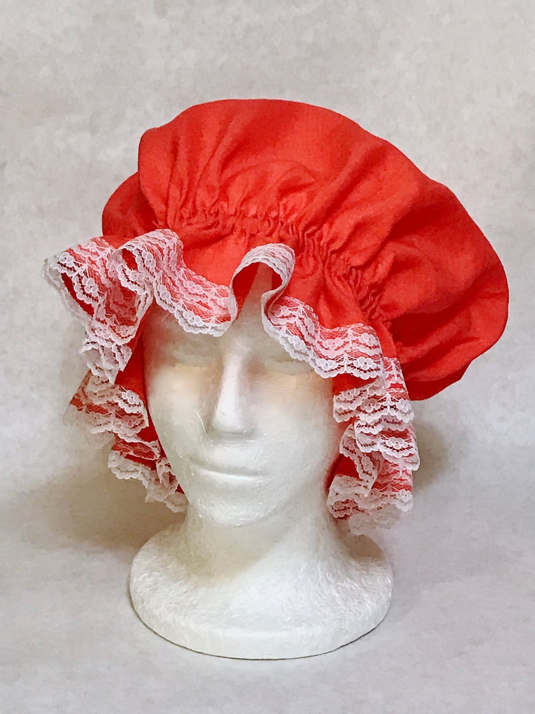 Orange Linen Mob Cap or Nightcap for Maid or Historical Cosplay, White ...