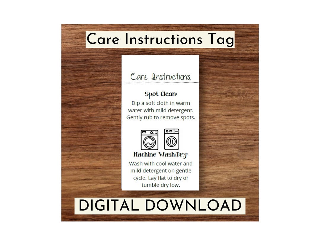 Printable Care Instruction Tags for Handmade Plushies | Fits 3.5"x2 ...