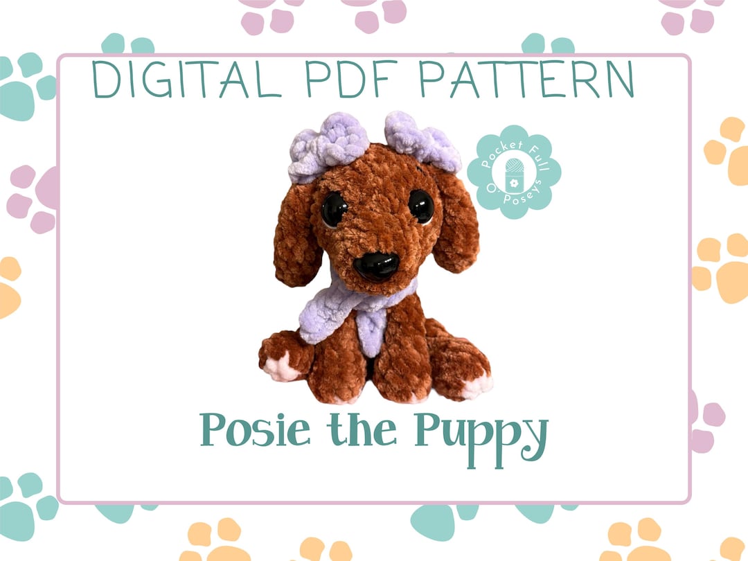 Posie the Puppy Crochet Pattern - Digital PDF | Dog | Pet | Toy ...