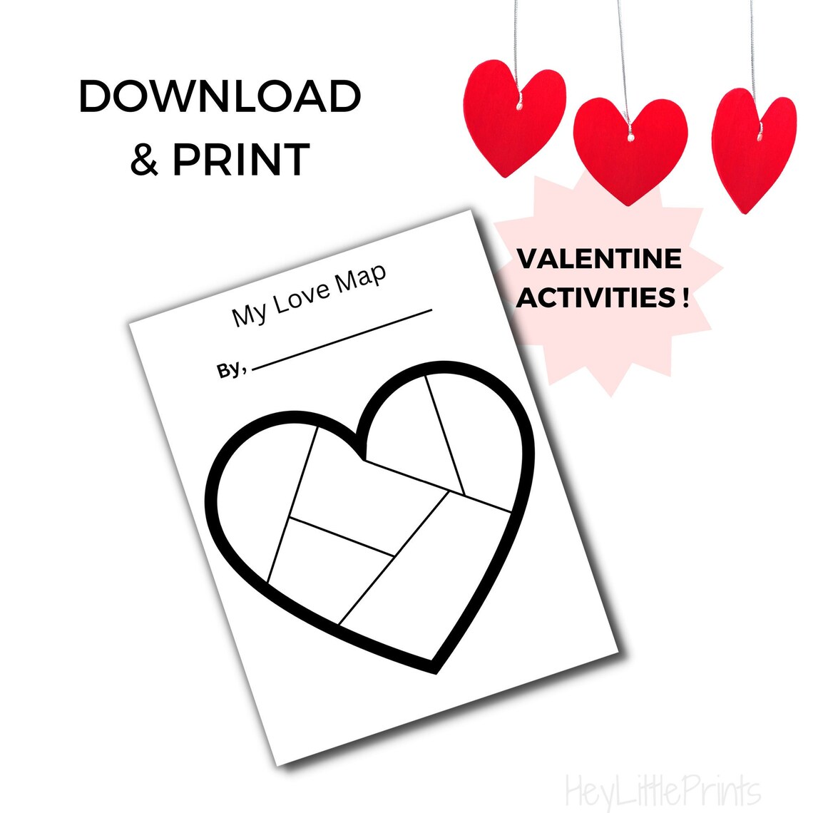 Printable Heart Map My Heart Map School Activity - Etsy