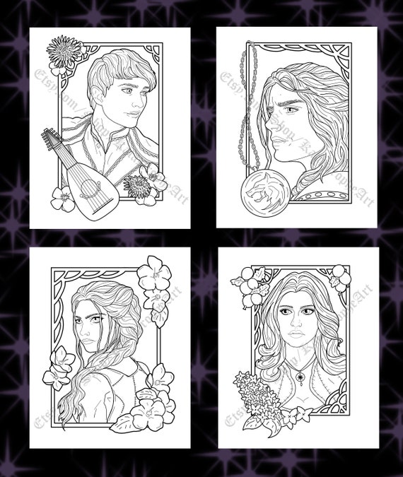 Printable Witcher Coloring Pages | Etsy