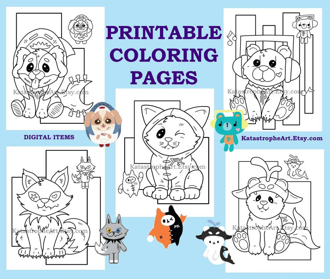 Printable Mascot Coloring Pages - Etsy
