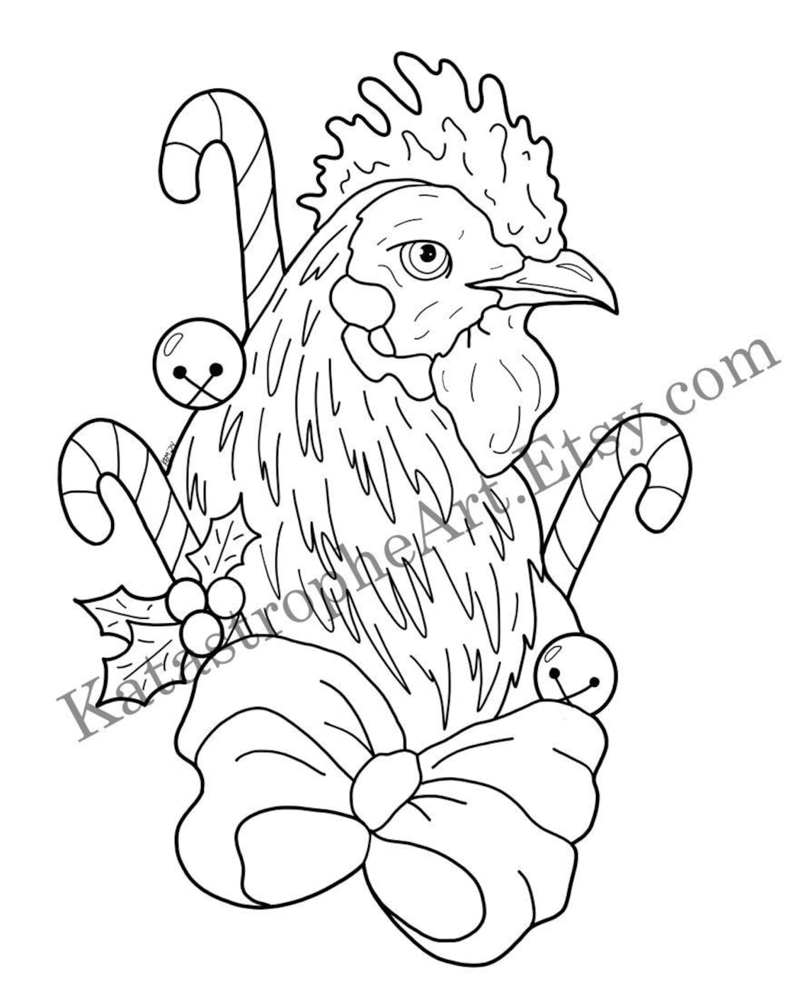 Printable Christmas Animals Coloring Pages 2 - Etsy
