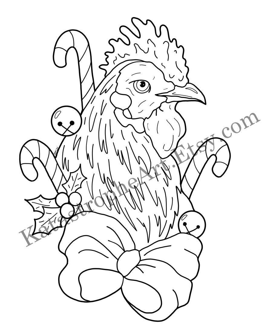 Printable Christmas Animals Coloring Pages 2 - Etsy