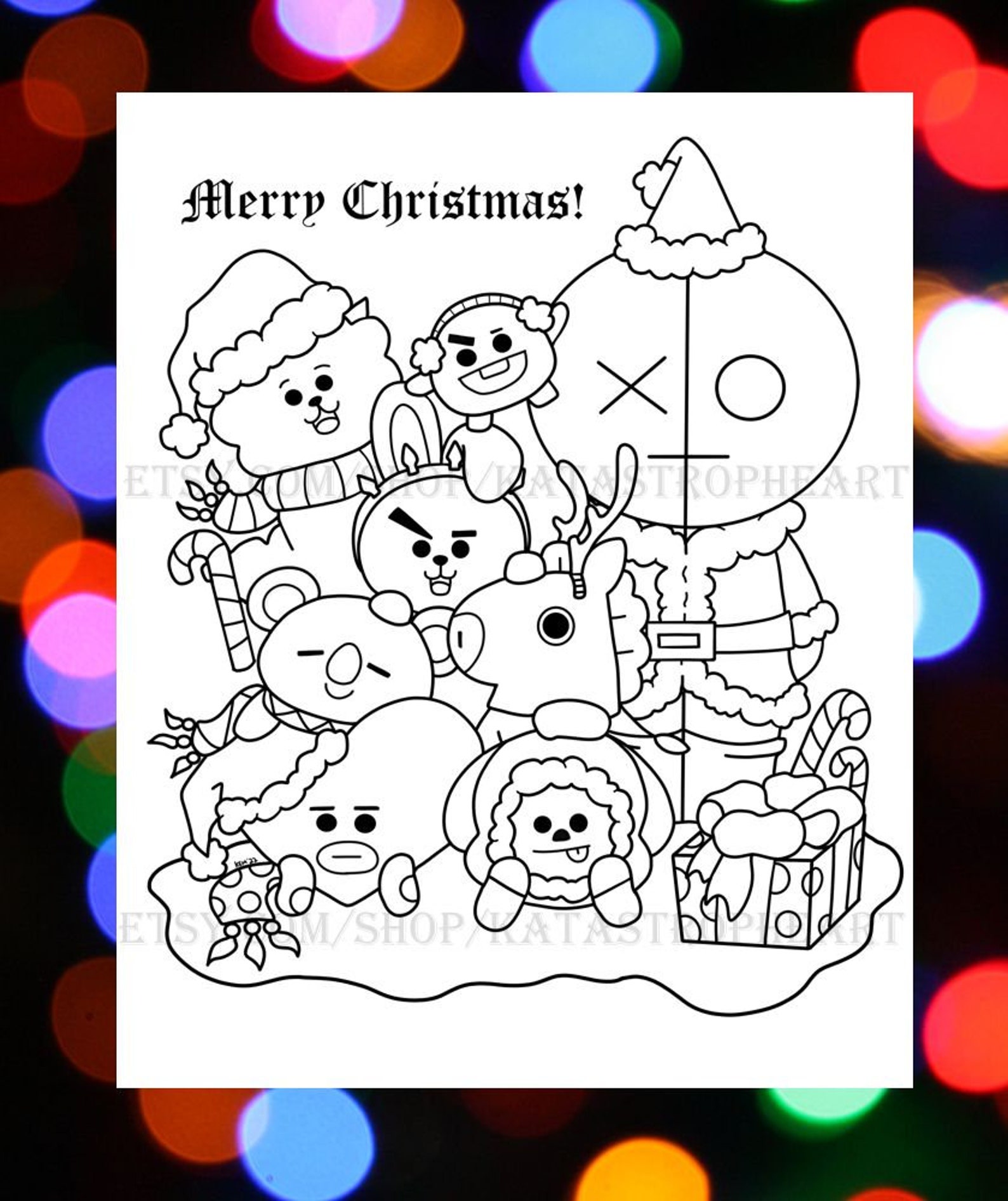 Printable Btchristmas Coloring Page - Etsy
