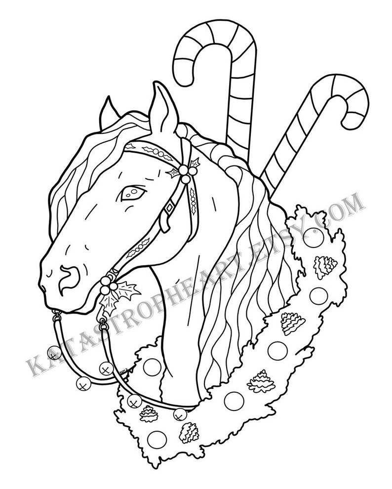 Printable Christmas Animal Coloring Pages - Etsy