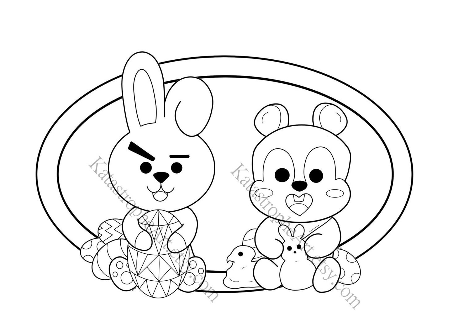 Printable K-pop Easter Coloring Pages - Etsy
