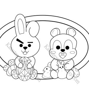 Printable K-pop Easter Coloring Pages - Etsy