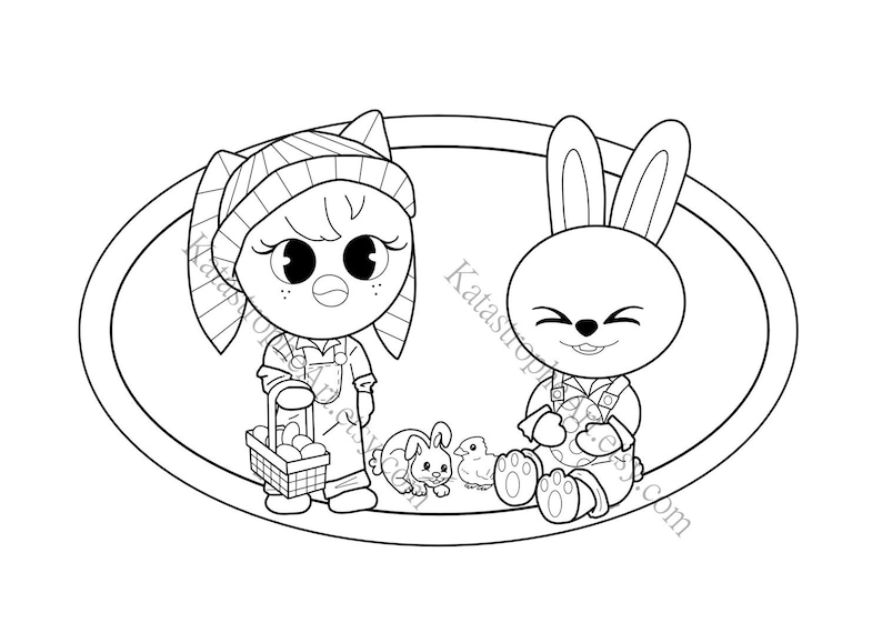 Printable K-pop Easter Coloring Pages - Etsy