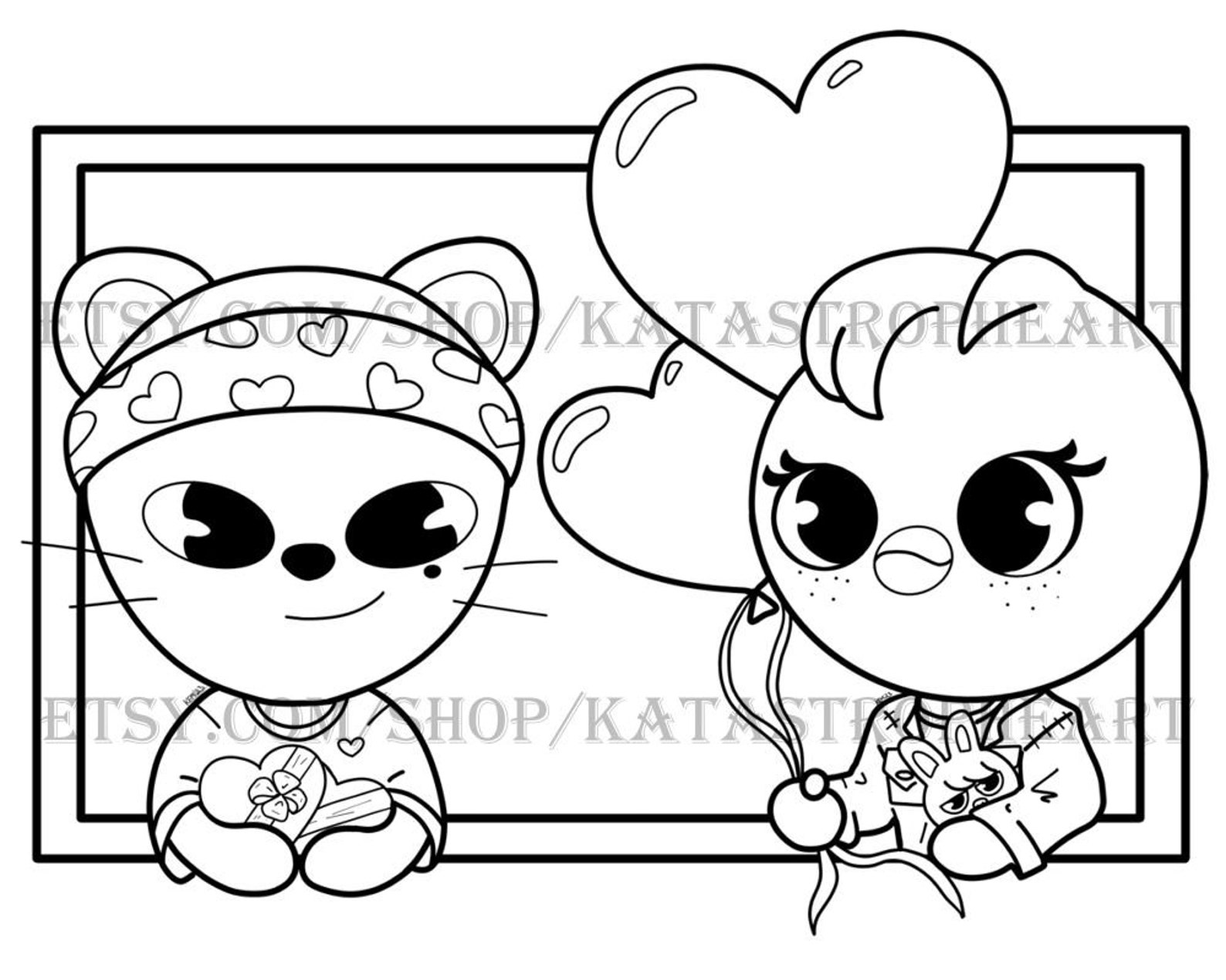 Dibujos imprimibles de Skzoo-San Valentín para colorear - Etsy España