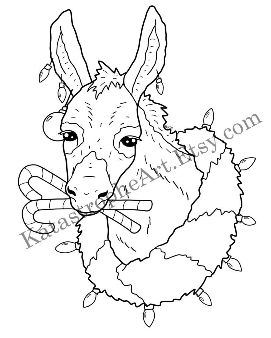 Printable Christmas Animals Coloring Pages 2 - Etsy