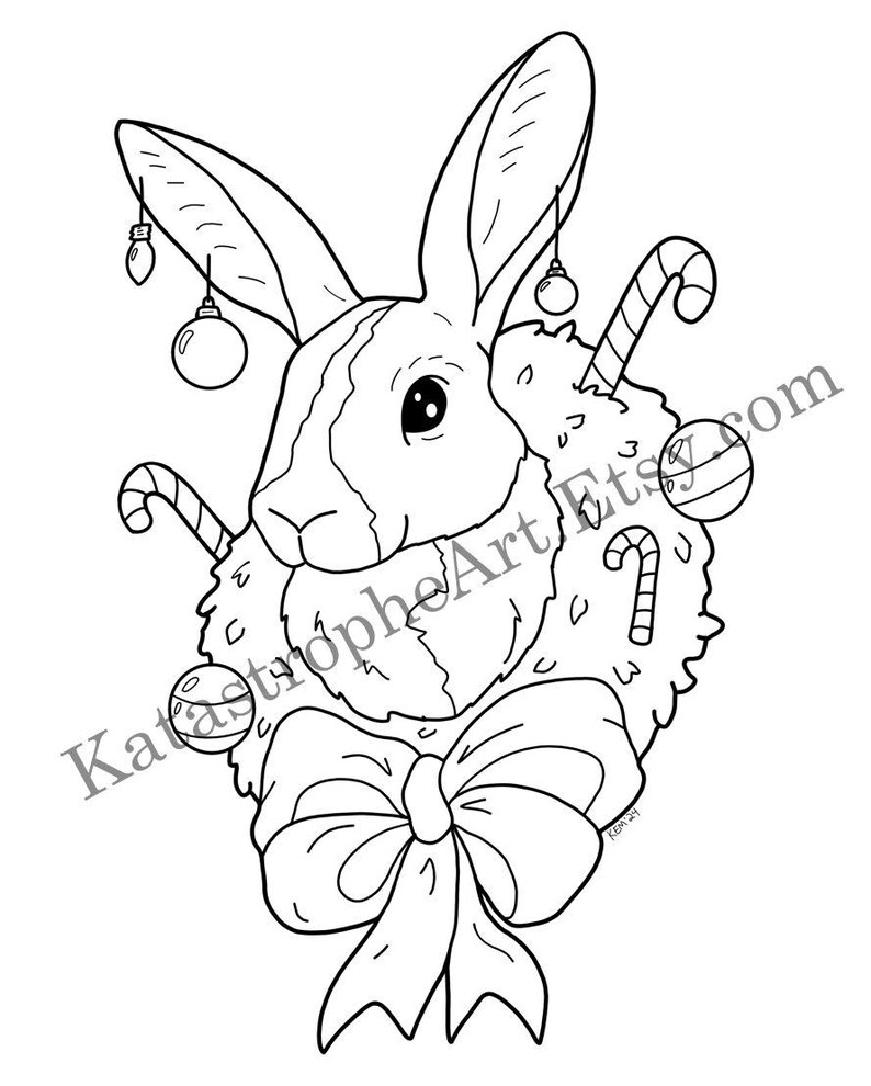 Printable Christmas Animals Coloring Pages 2 - Etsy