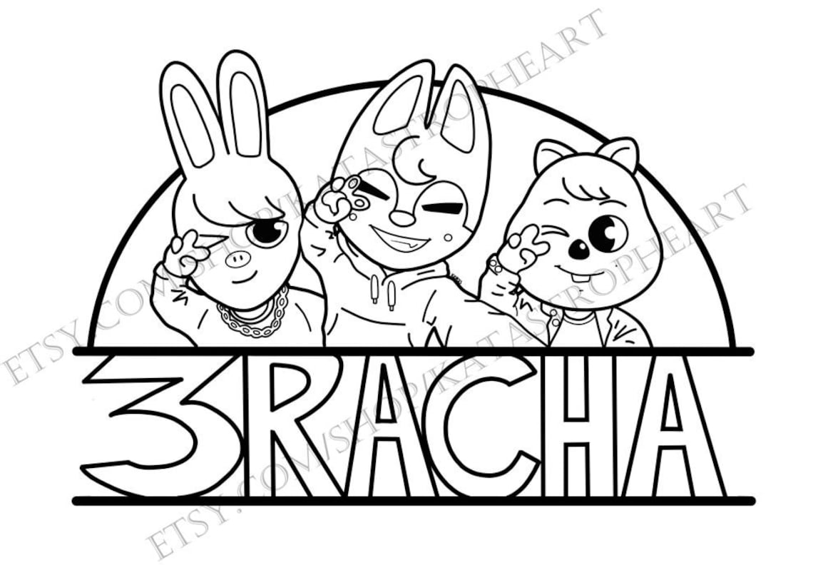 Printable 3RACHA-SKZOO Coloring Pages - Etsy