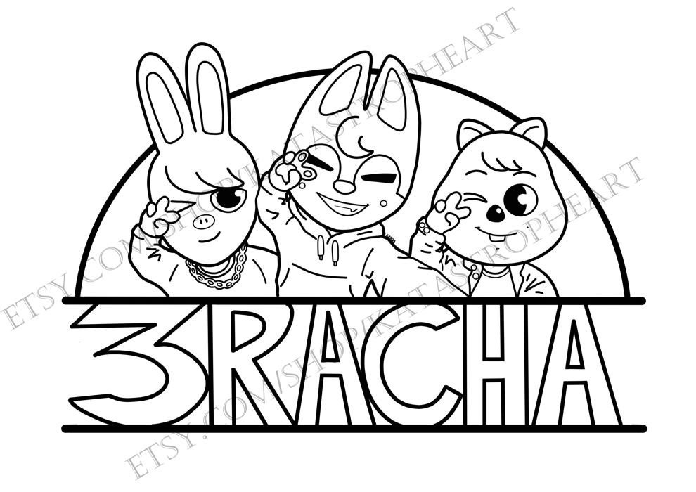 Printable 3RACHA-SKZOO Coloring Pages - Etsy