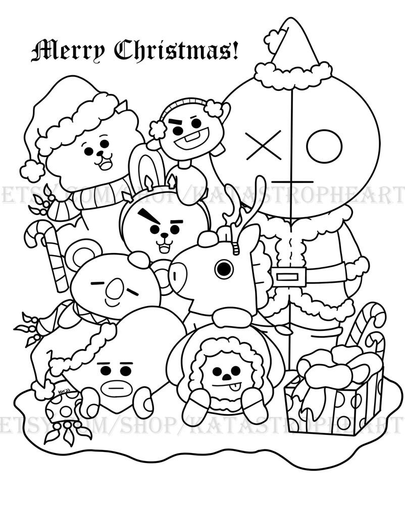 Printable Btchristmas Coloring Page - Etsy