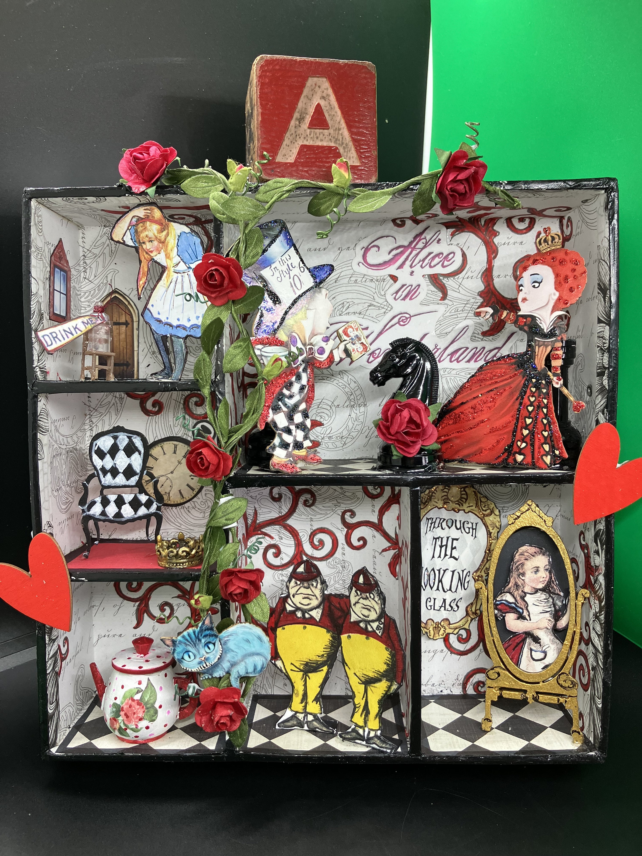 Alice in Wonderland Shadow Box Assemblage Wall or Shelf Art - Etsy