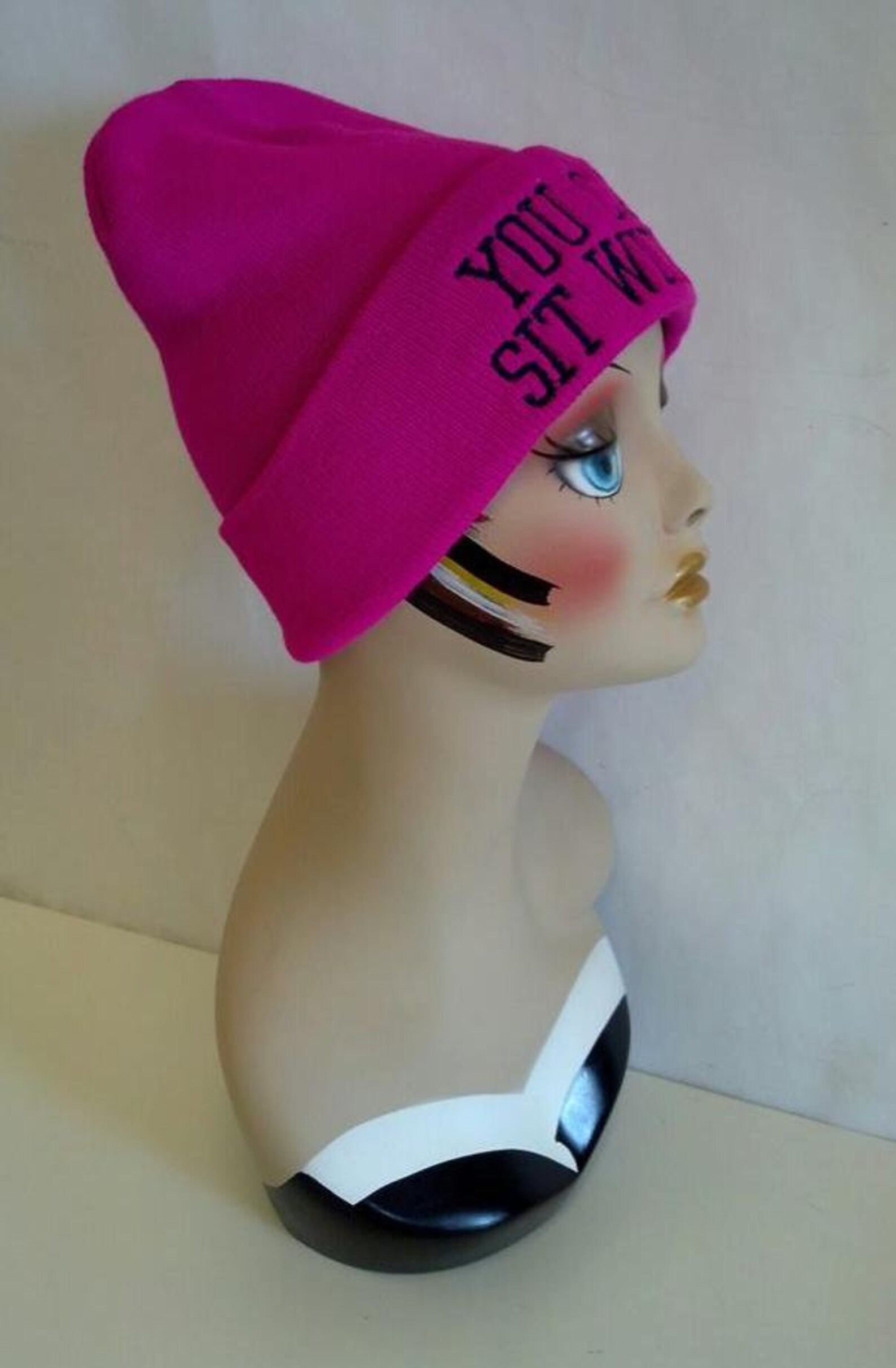 You Can't Sit With Us Beanie Personalize Custom Embroidery - Etsy