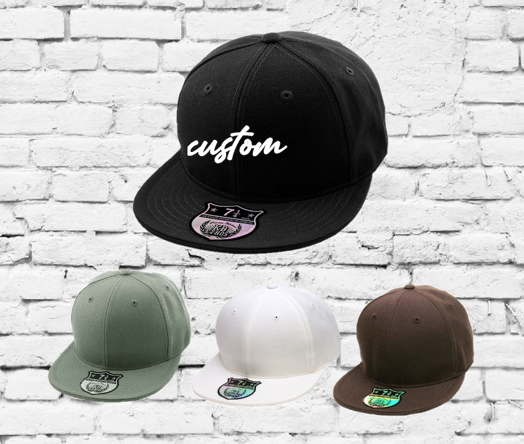 Custom Embroidery KB Ethos Fitted Hat With Your Custom Print Flat Bill ...