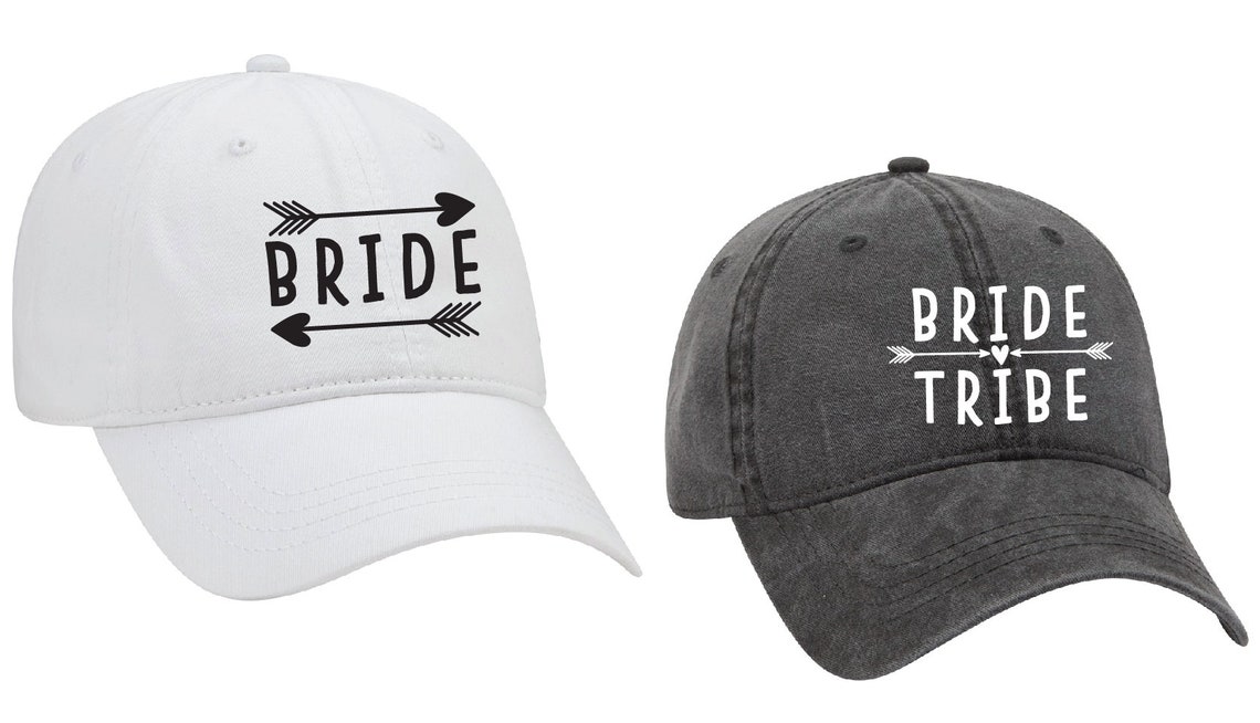 Bride and Bride Tribe Hats Heart and Arrow Unstructured Dad - Etsy
