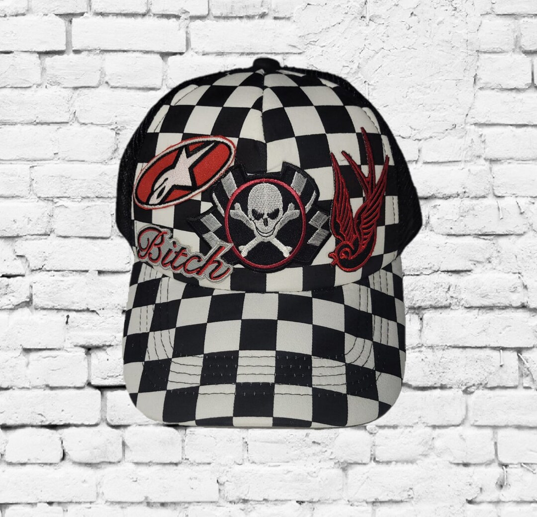Custom Checkered Patch Trucker Hats Mesh Back Hat Snapback A Star MX ...