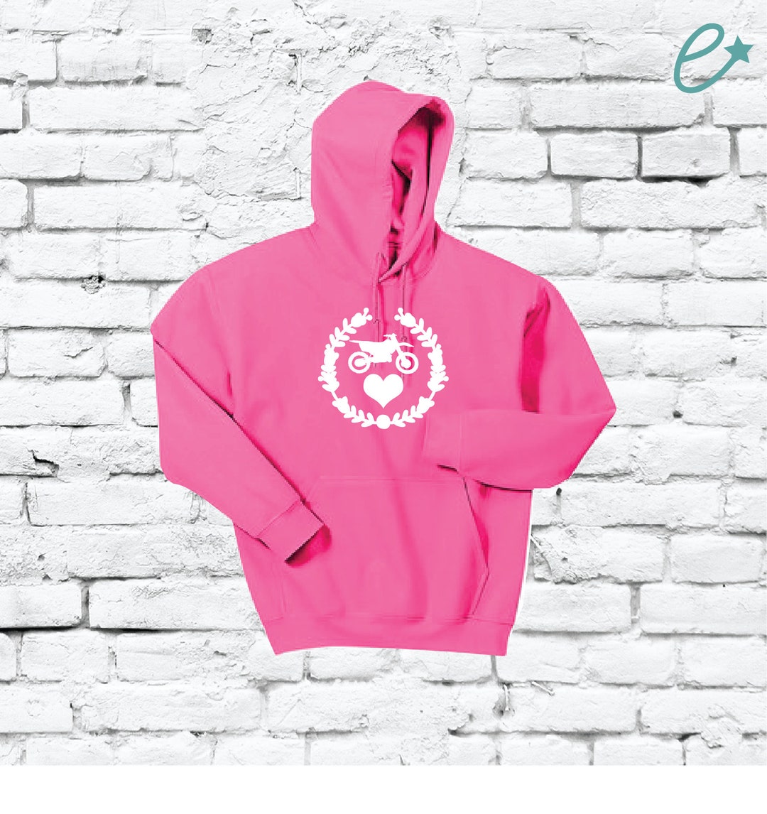 Moto Heart Hoodie Motorcycle Dirtbike Riding Desert Hooded Offroad ...