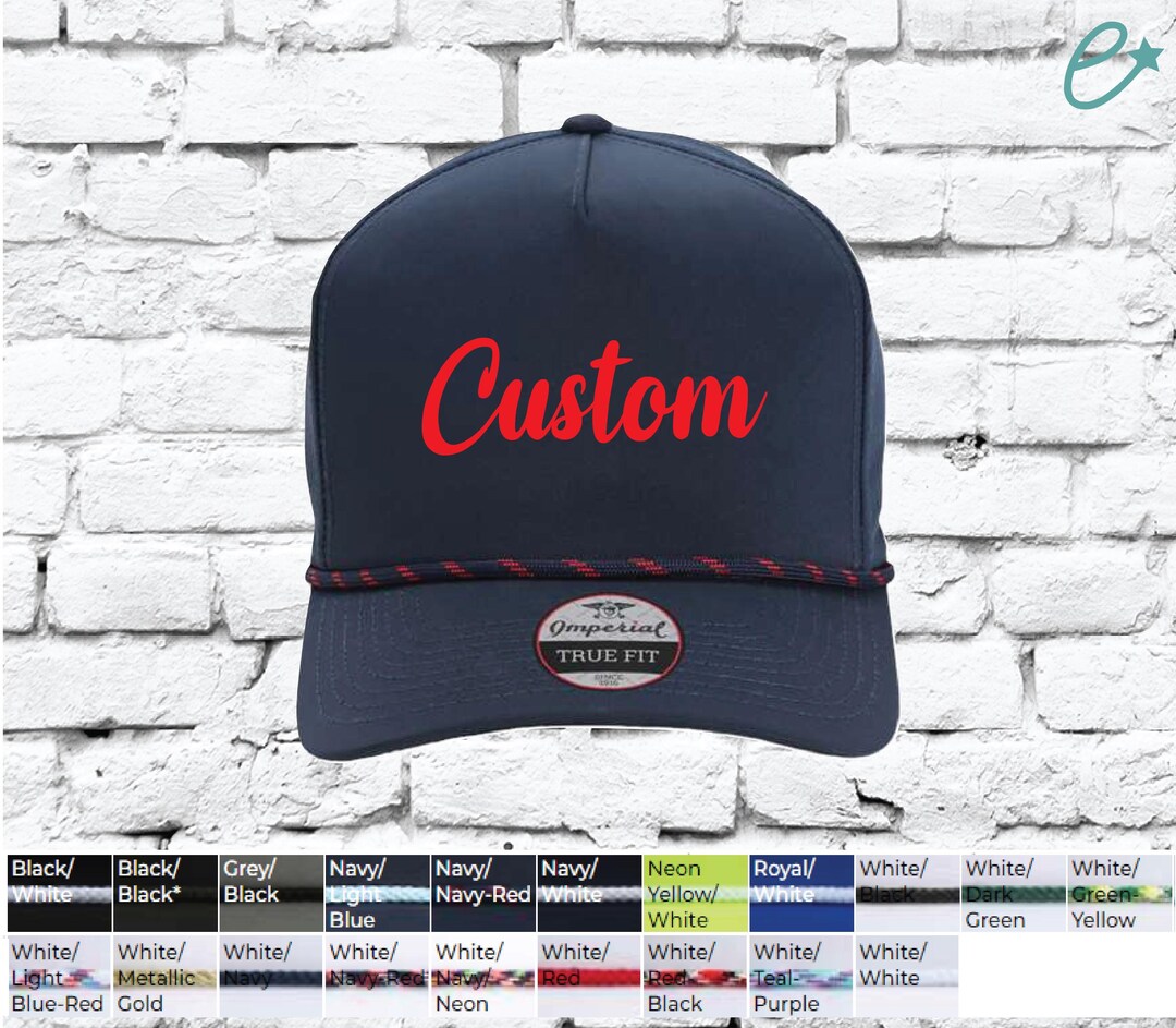 Custom Embroidery Hat Imperial the Wrightson Cap L5054 Baseball Cap Rope Hat - Etsy