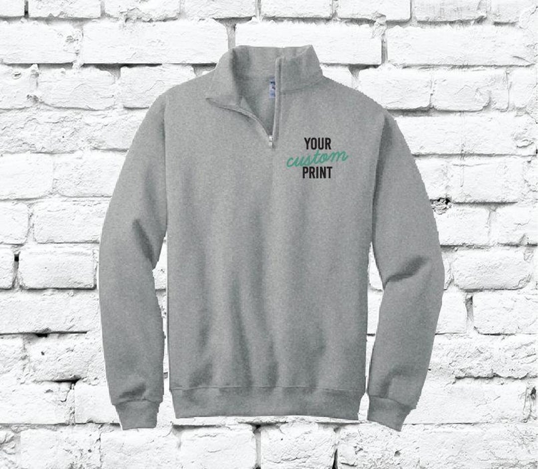 Custom Mens Quarter Zipper Sweatshirt Personalized Sweatshirt Quarter ...