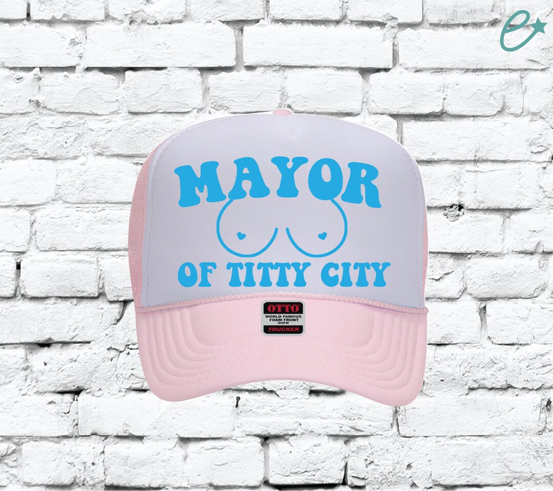 Mayor of Titty City Trucker Hats Funny Mesh Back Summer Pool Party Hats ...