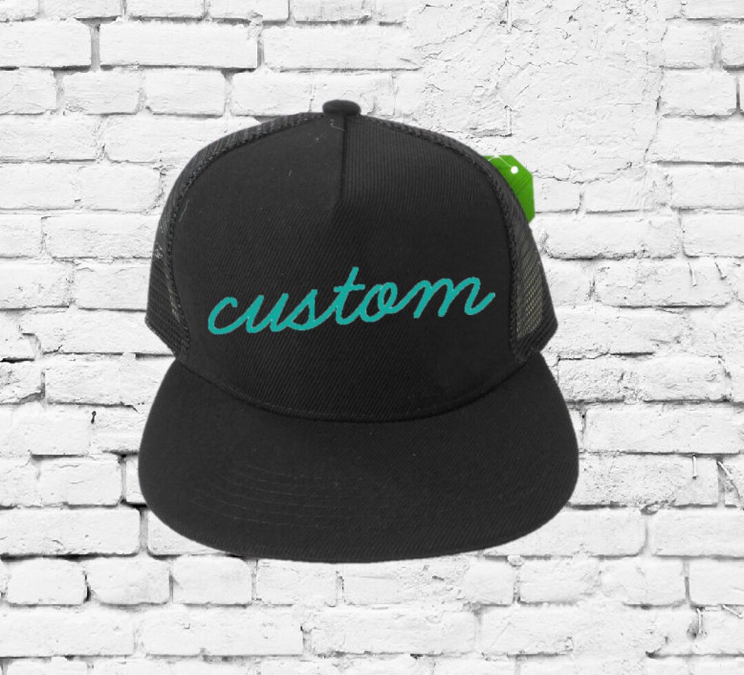 Custom Black Youth Cap Kids Trucker Hat Toddler Infant Snapback Mesh ...