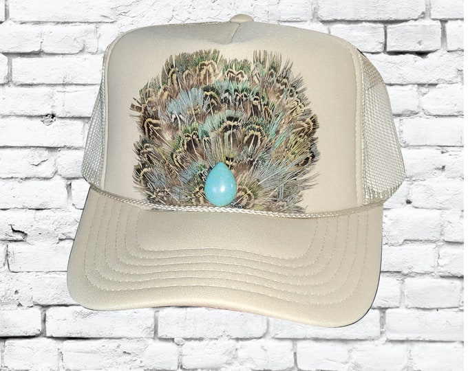 Custom Feather Trucker Hats Pheasant Western Hat - Etsy