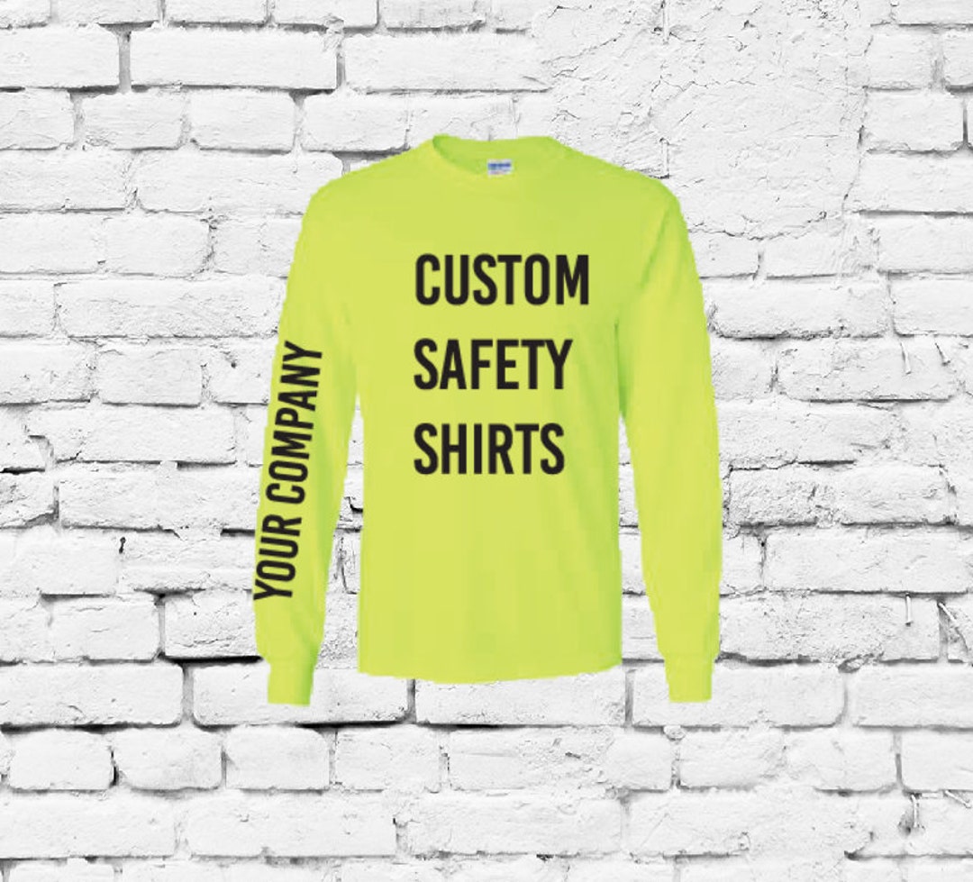 Custom Safety Work Shirt Men's Crew Neck T-shirt Custom Shirt Custom ...