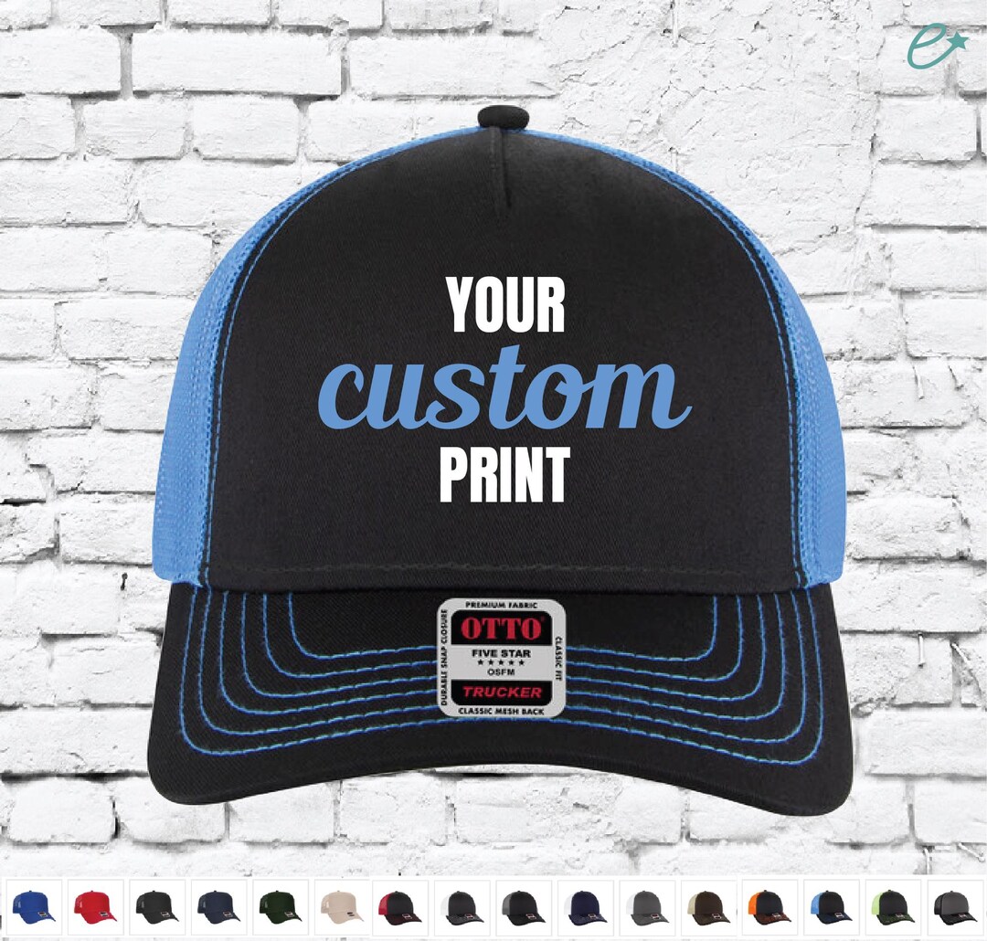 Custom Otto 5 Panel Mid Profile Mesh Back Trucker Hat, Embroidery Your ...