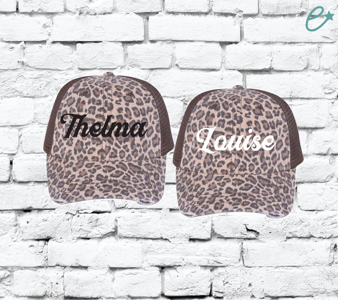 Thelma and Louise Best Friends Mesh Back Leopard Trucker Hat Pair BFF ...