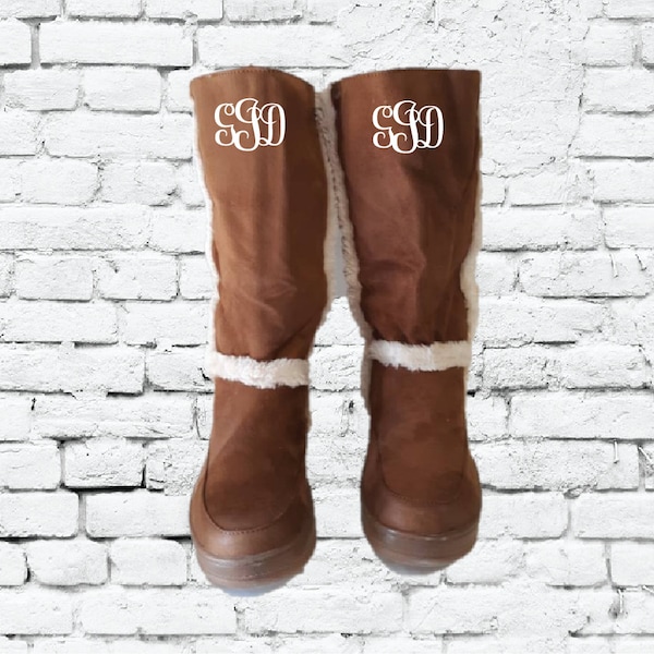 Monogram Boots - Etsy